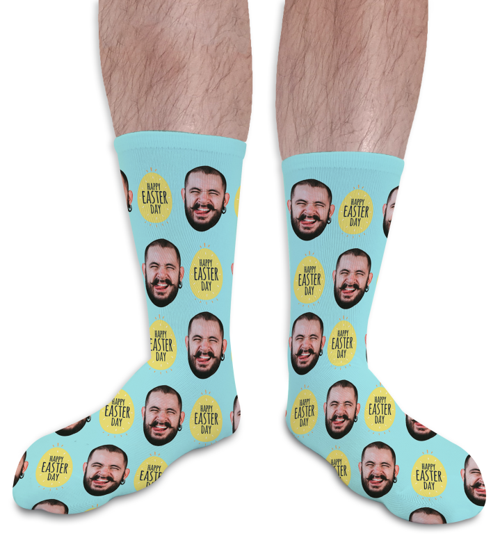 Happy Easter Day Personalised Photo Socks - Photo Socks UK